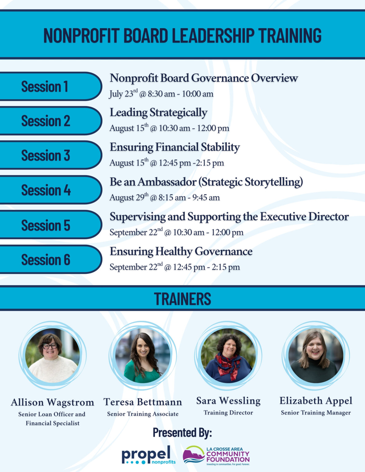 Upcoming Trainings - La Crosse Area Community Foundation